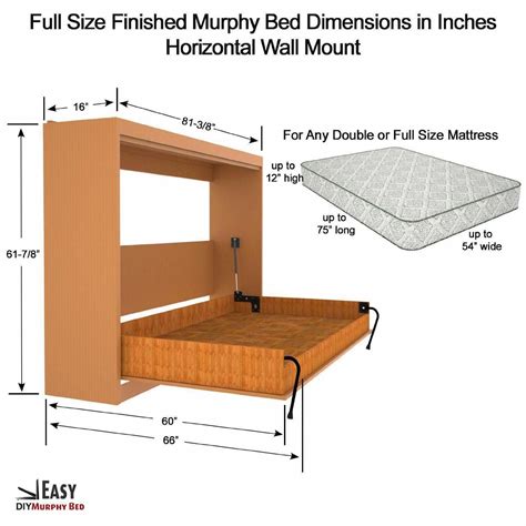 Xl Twin Horizontal Murphy Bed Building Plans Blueprints Plans To Build