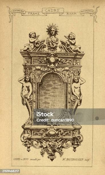 장식 프레임 간부 건축의 역사 장식 및 디자인 예술 프랑스어 빅토리아 양식 19 세기 순수예술 그림에 대한 스톡 벡터 아트 및 기타 이미지 Istock