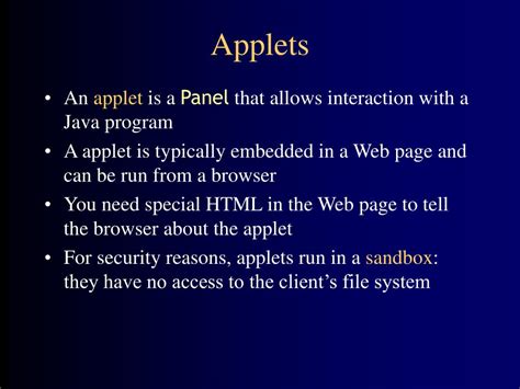 Ppt Applets Powerpoint Presentation Free Download Id502500