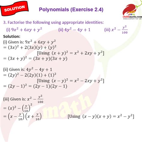 Ncert Solutions Class 9 Chapter 2 Polynomials Exercise 24 Question 3