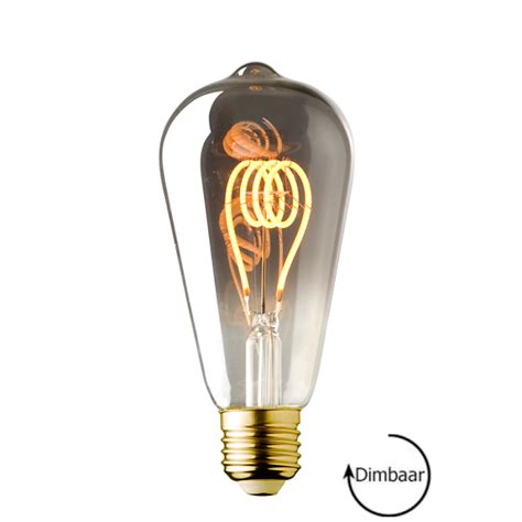 Led Lamp E W Dimbaar K Extra Warm Wit Edison Smoke Spiraal Filament Lybardo