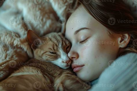 Ai Generiert Portr T Von Ein Jung Frau Mit Ein Ungarisch Zeiger Hund Und Ein Klein K Tzchen Im