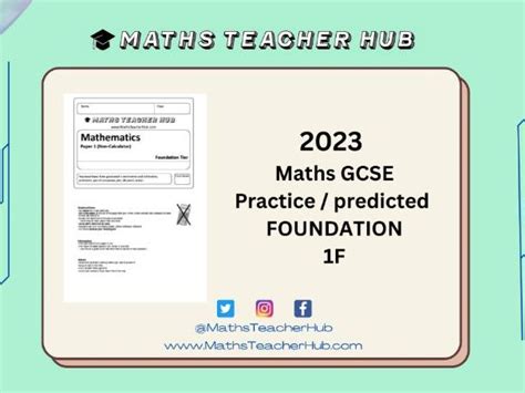 2023 Maths Gcse Practice Predicted Paper Foundation 1f Teaching