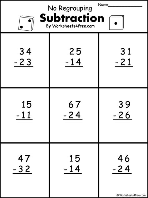 Subtraction Worksheet With Regrouping Grade 1