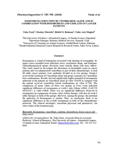 9 2010 9 Pharmacologyonline Eosinopenia 2010 Pdf Cancer Cancer