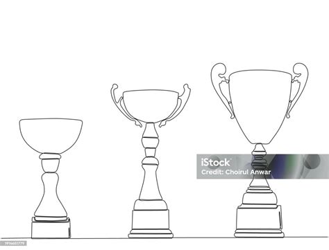 트로피의 연속 선화 수상 경력에 빛나는 아이콘 플랫 벡터 Championship에 대한 스톡 벡터 아트 및 기타 이미지 Championship 개념 개념과 주제