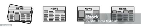 신문 벡터 아이콘의 집합입니다 뉴스 아이콘입니다 보도자료 기사 미디어 아이콘 일보 개체 그룹에 대한 스톡 벡터 아트 및 기타 이미지 Istock