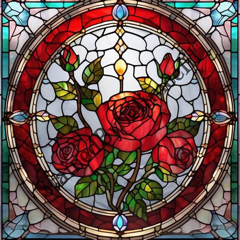 Red Stained Glass Pattern Christmas Angel Stained Glass Suncatcher
