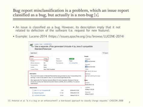 bug or not bug report classification using n gram idf ppt