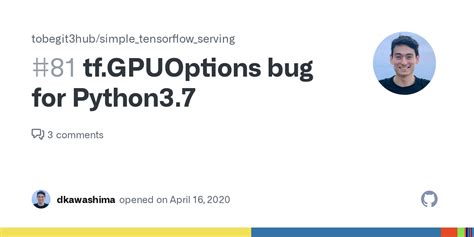 Tfgpuoptions Bug For Python37 · Issue 81 · Tobegit3hubsimple