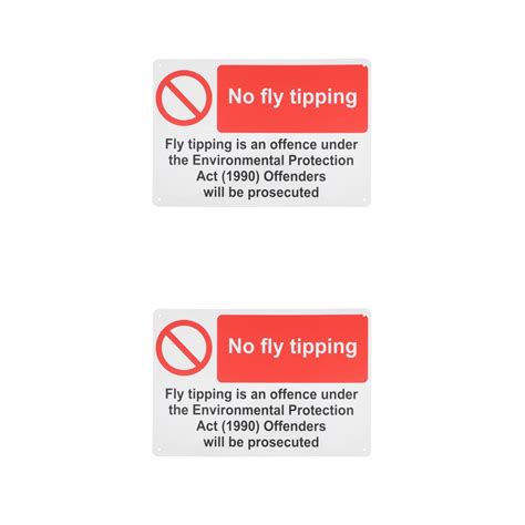 Worgeous 2pcs Replacing No Littering Warn Sign No Dumping Sign Outside