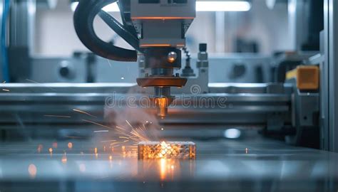industrial 3d printer creating a prototype object with precision laser