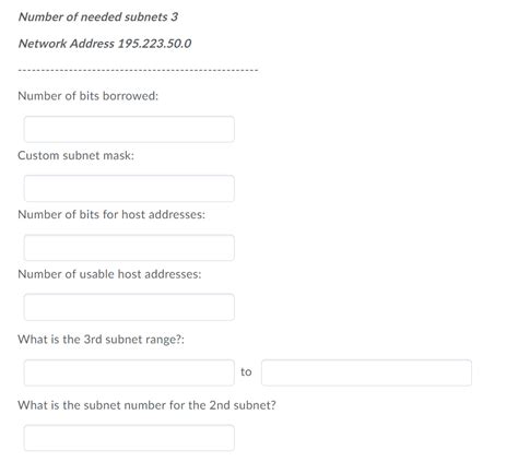 Solved Number Of Needed Subnets 3 Network Address Chegg Com