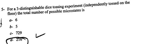 Solved 1 For A Coin Tossing Experiment A Macrostate Is