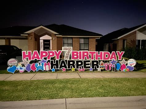 🧜🏼‍♀️ Happy 7th Birthday Harper 🧜🏼‍♀️ Poppin Lawn Signs