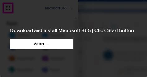 Download And Install Microsoft 365 Click Start Button