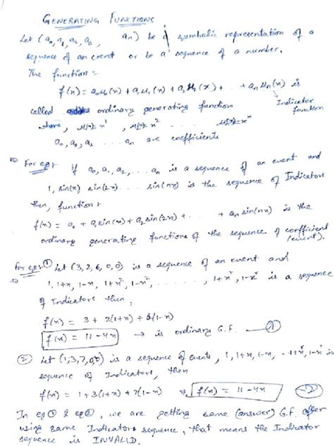 generating function pdf mathematical concepts elementary mathematics