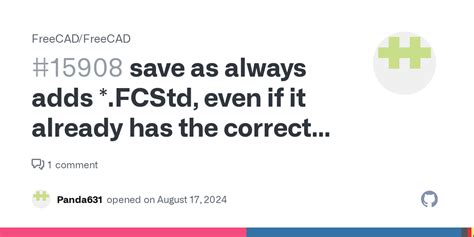Save As Always Adds Fcstd Even If It Already Has The Correct Extension · Issue 15908