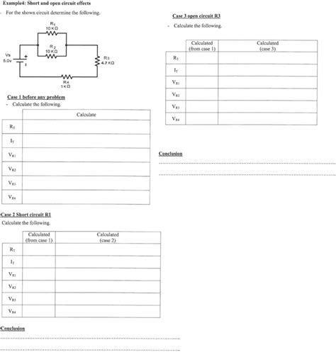 Solved Example4 Short And Open Circuit Effects For The Chegg Com