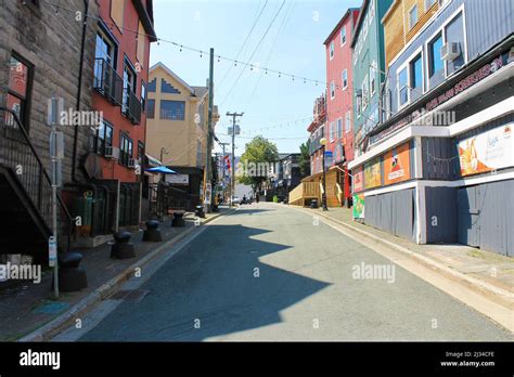 View Looking Along George Street In Downtown St Johns Newfoundland