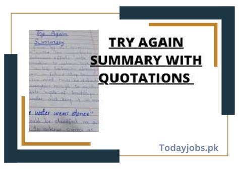Try Again Summary 10th Class Quotations Check Today Jobs