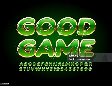 스파클링 골드와 그린 알파벳 문자와 숫자와 벡터 프리미엄 기호 좋은 게임 행운에 대한 스톡 벡터 아트 및 기타 이미지 행운