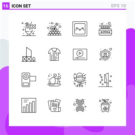 Editable Vector Line Pack Of 16 Simple Outlines Of Lifeguard Baywatch Analytics Sign Board Open