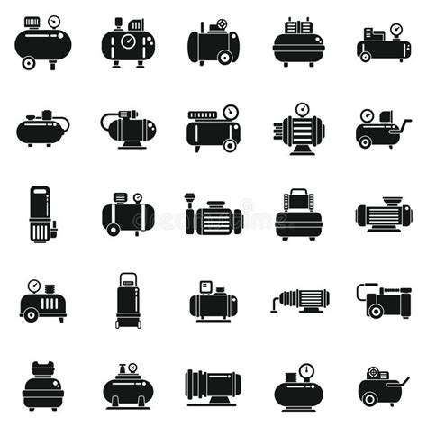 Compressor Icons Set Simple Vector Air Car Stock Vector Illustration