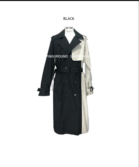 블랙 앤 화이트 트렌치 코트 프리사이즈 헬로마켓