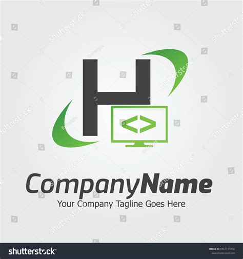 Programming Code Computer Monitor Logo Template Stock Vector Royalty Free 1867131856