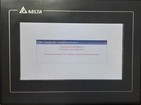 جلوگیری از هشدار پیام خطای ارتباطی DELTA HMI بارمان اتوماسیون سایا