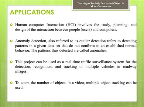 Tracking Of Partially Occluded Objects In Video Sequences Ppt
