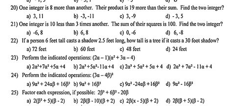 Solved 20 One Integer Is 8 More Than Another Their