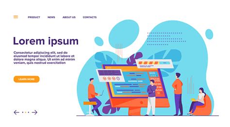 스크립트가 있는 컴퓨터에서 프로그래밍하는 소프트웨어 개발자 가상현실에 대한 스톡 벡터 아트 및 기타 이미지 가상현실 개념 계획 Istock