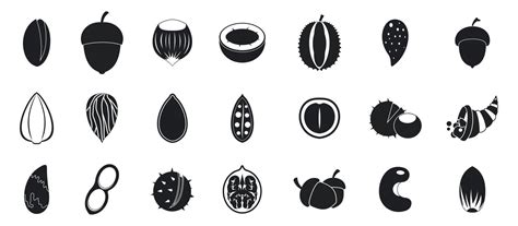 Nuts Icon Set Simple Style 8561848 Vector Art At Vecteezy