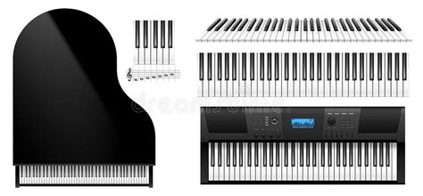 Electric Keyboard Top View Stock Illustrations 95 Electric Keyboard
