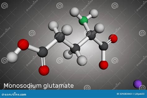 Monosodium Glutamate Msg Sodium Glutamate Molecule It Is Flavor Enhancer E621 Structural