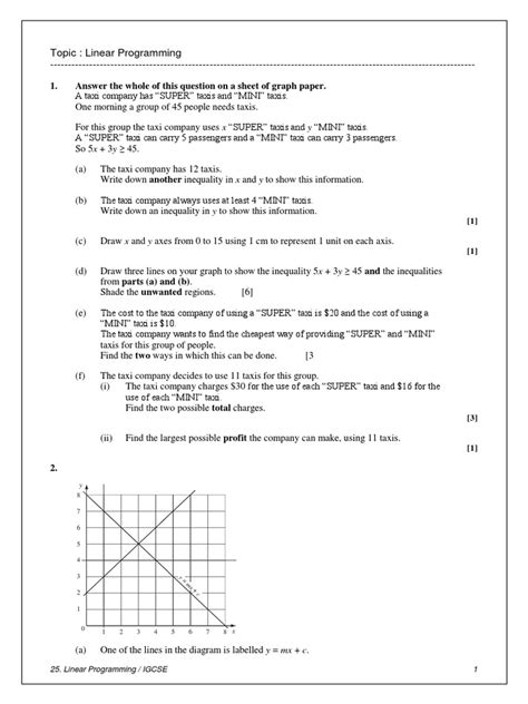 Worksheet No 2 Linear Programming Pdf Mathematical Relations