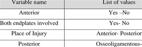 The Variables With Their Assigned Values Download Scientific Diagram