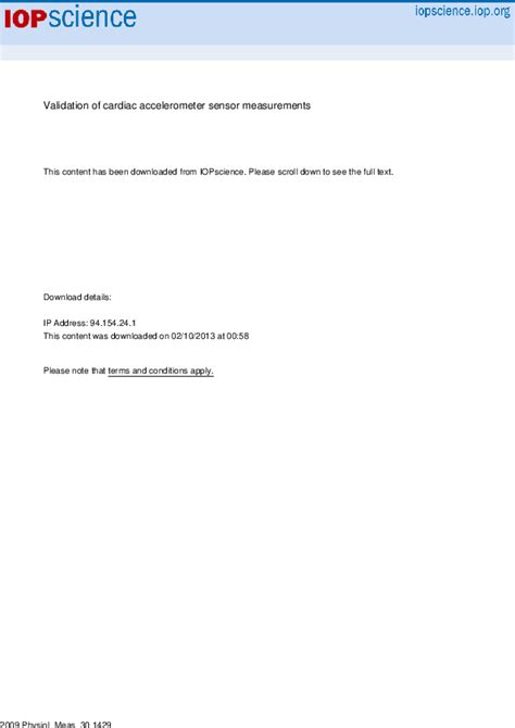 pdf the validation of cardiac accelerometer sensor measurements