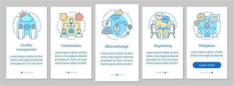 Management Skills And Qualities Onboarding Mobile App Page Screen