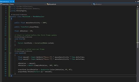 Unity Camera Controler Unable To Look Left And Right Runity