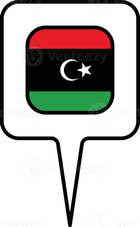 Libya Flag Map Pointer Icon Square Design 24076882 Png