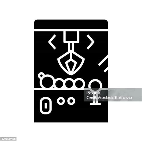 오토마트 게임 블랙 아이콘 컨셉 일러스트레이션 벡터 플랫 심볼 글리프 기호 놀기에 대한 스톡 벡터 아트 및 기타 이미지 놀기