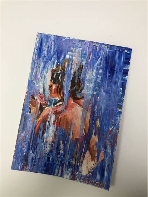 Woman Acrylic Painting Acrylic Woman Nudeart Woman Etsy