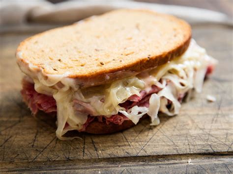 Classic Reuben Sandwich Corned Beef On Rye With Sauerkraut And Swiss