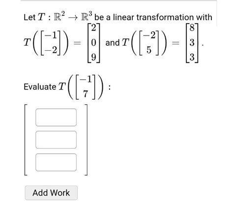 solved let t r2→r3 be a linear transformation with