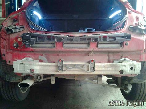 Снять задний бампер опель астра