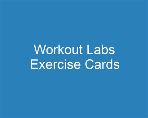 20 best workout labs exercise cards [2023] curee
