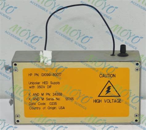 Agilent 5973 Series MSD High Voltage HED Power Supply G1099 80017 M MOYO